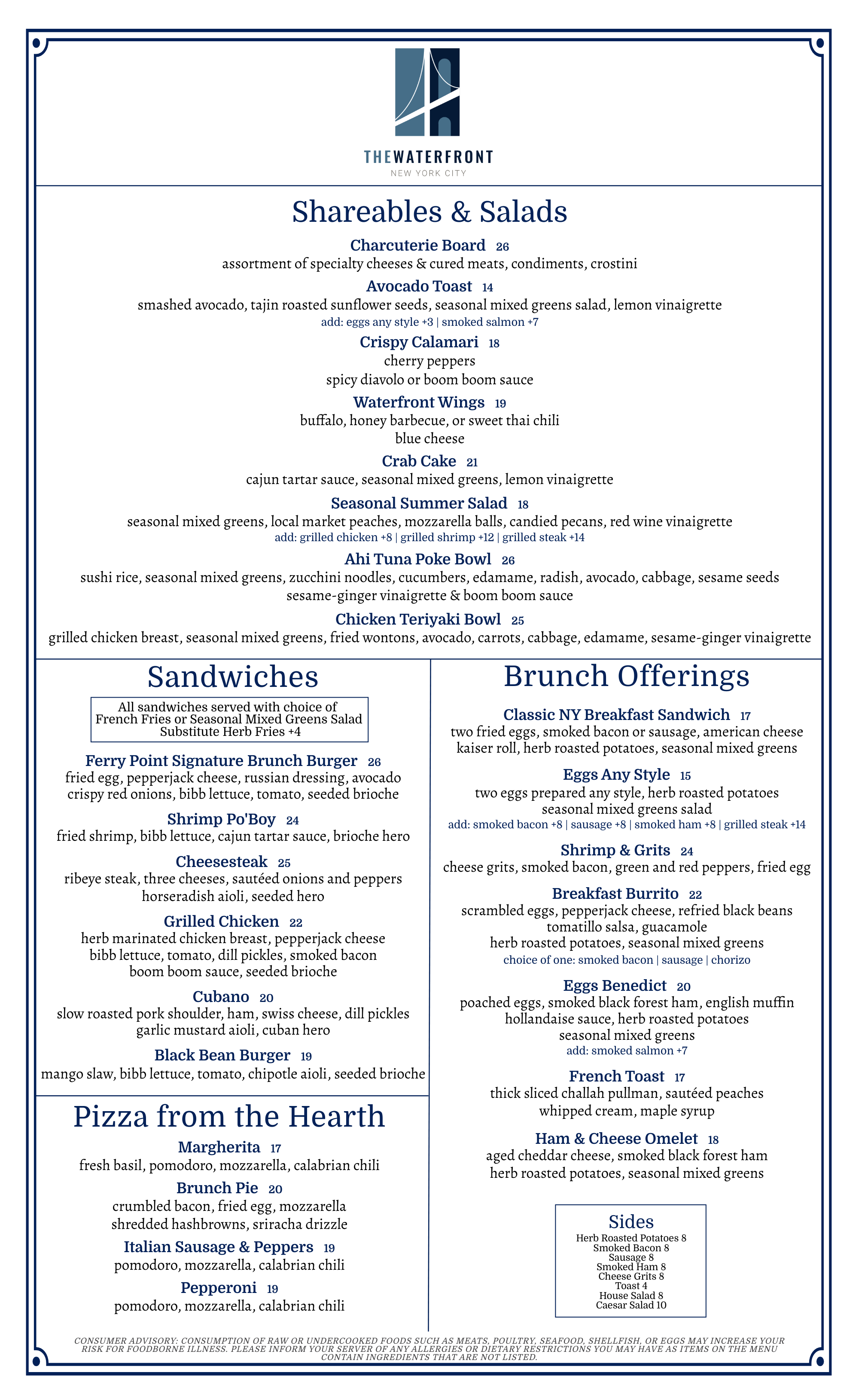 Throgs Neck Restaurant | The Waterfront NYC Menu